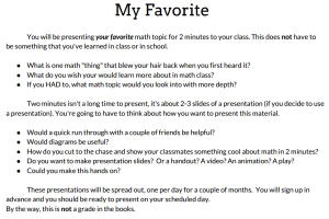 My Favorite for the Students » A Recursive Process